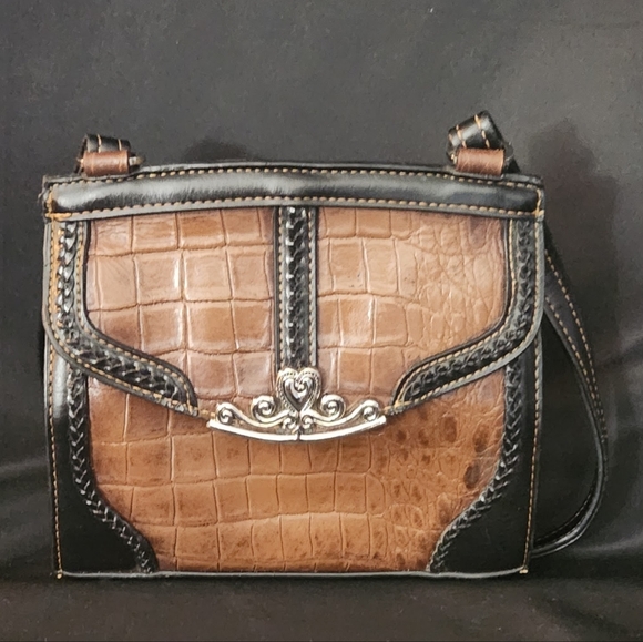 M.C. Handbags | Bags | Mc Vintage Croco Embossed Mini Leather Satchel ...